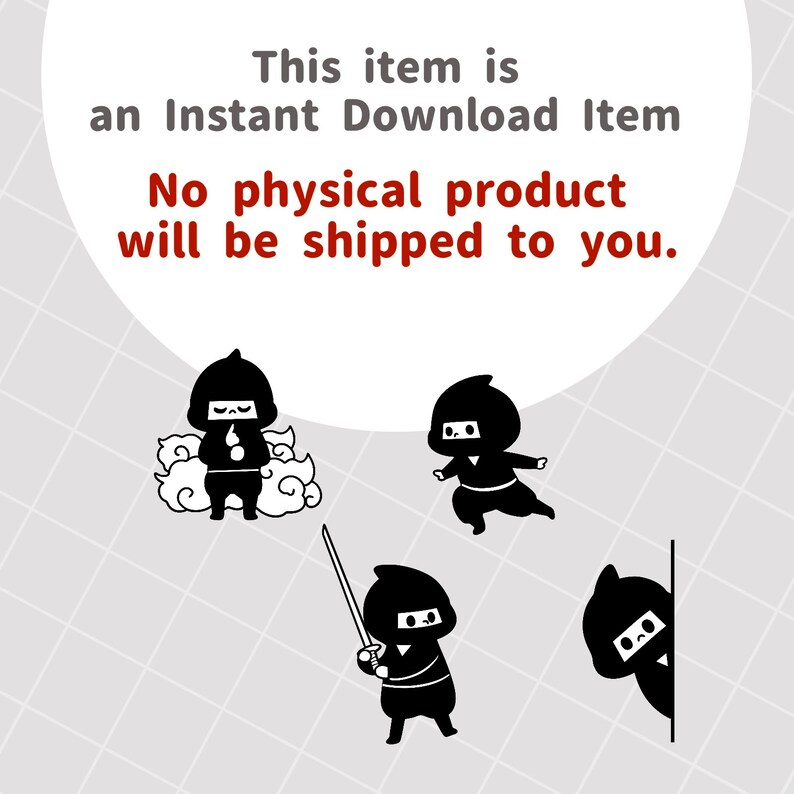 Cute Ninja Clipart Svg Png, Kawaii Simple Ninjas, Digital Instant Download, Japanese Ninja ...