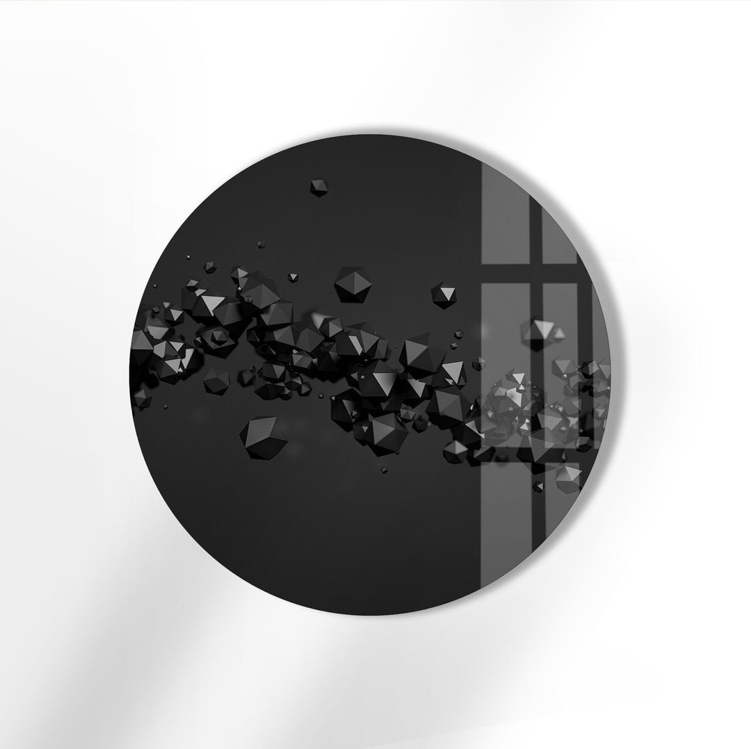 Tempered Glass Wall Art black Round Wall Art Gift circle Wall Etsy tempered-glass-wall-art-black-round-wall-art-gift-circle-wall-etsy