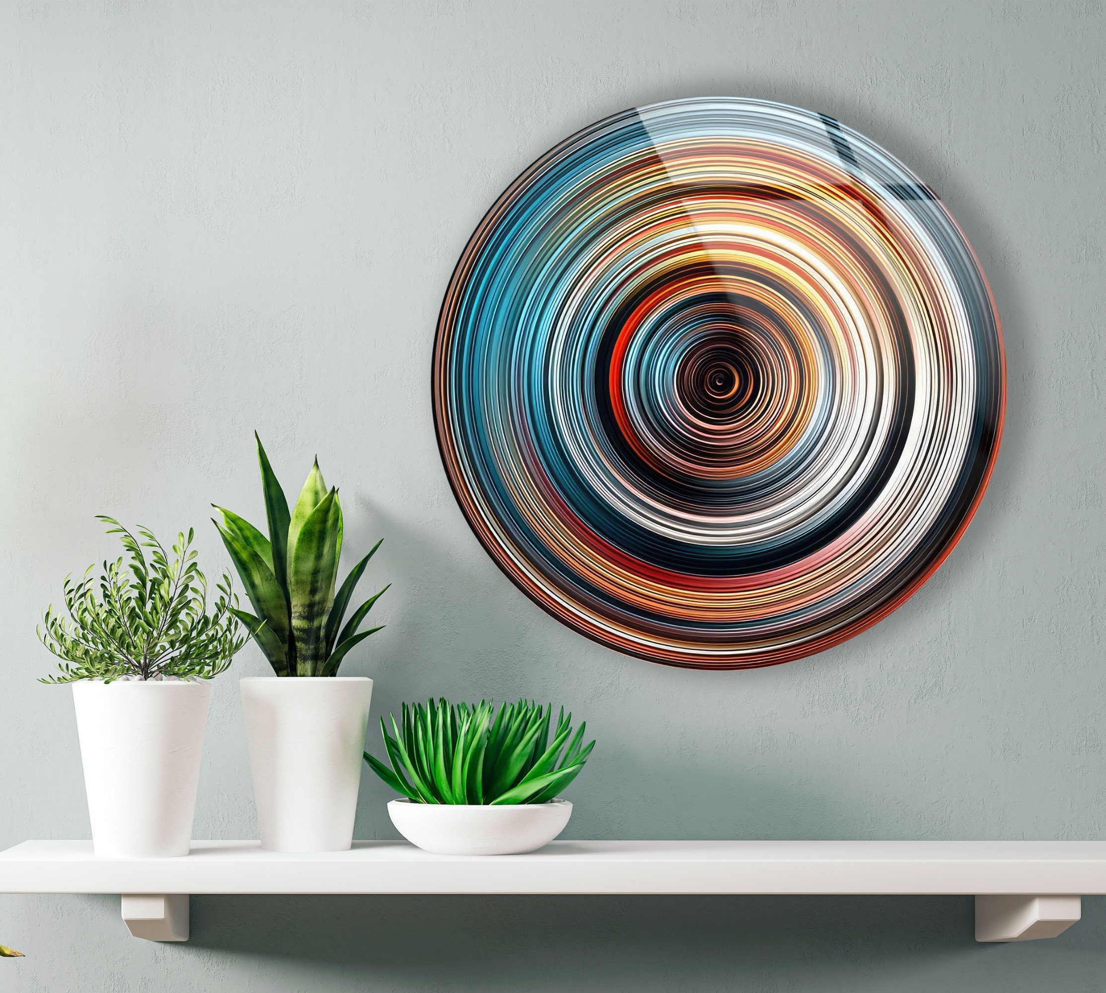 Tempered Glass Wall Art-round Wall Art Gift-circle Wall Art-tempered ...