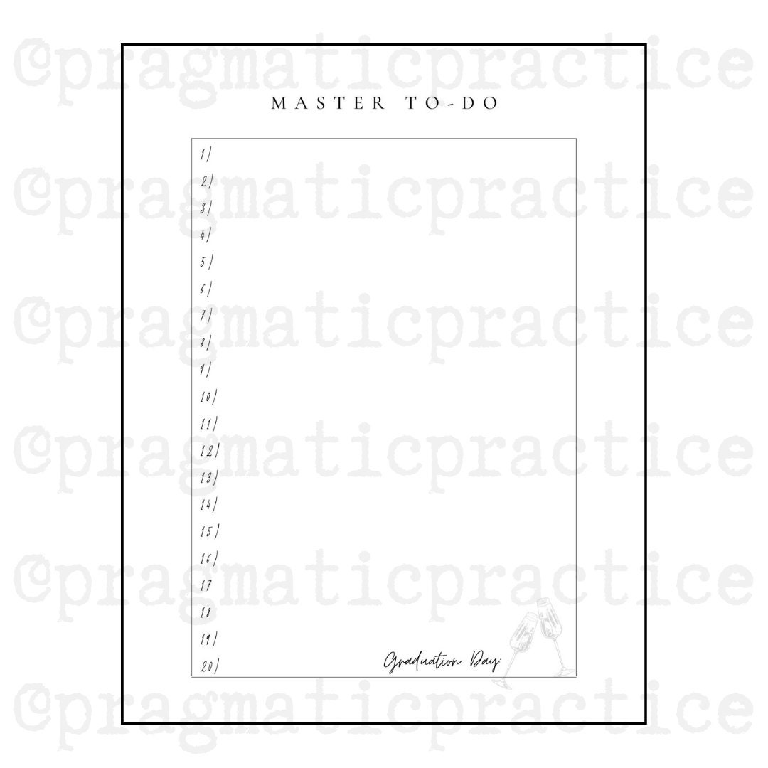 Weekly Planner, Master To-do List, Printable PDF Digital Download, Goal ...