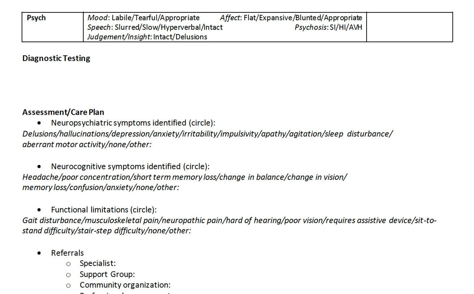 Cognitive Assessment SOAP Note, Digital Download - Etsy