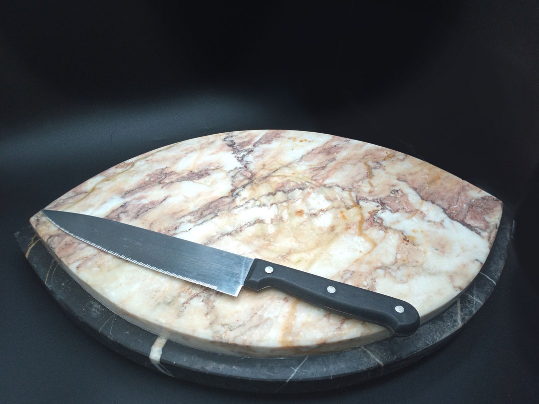 Rare Billot Butcher Stone Cutting Board in Marble 2 Colors Pink and ...
