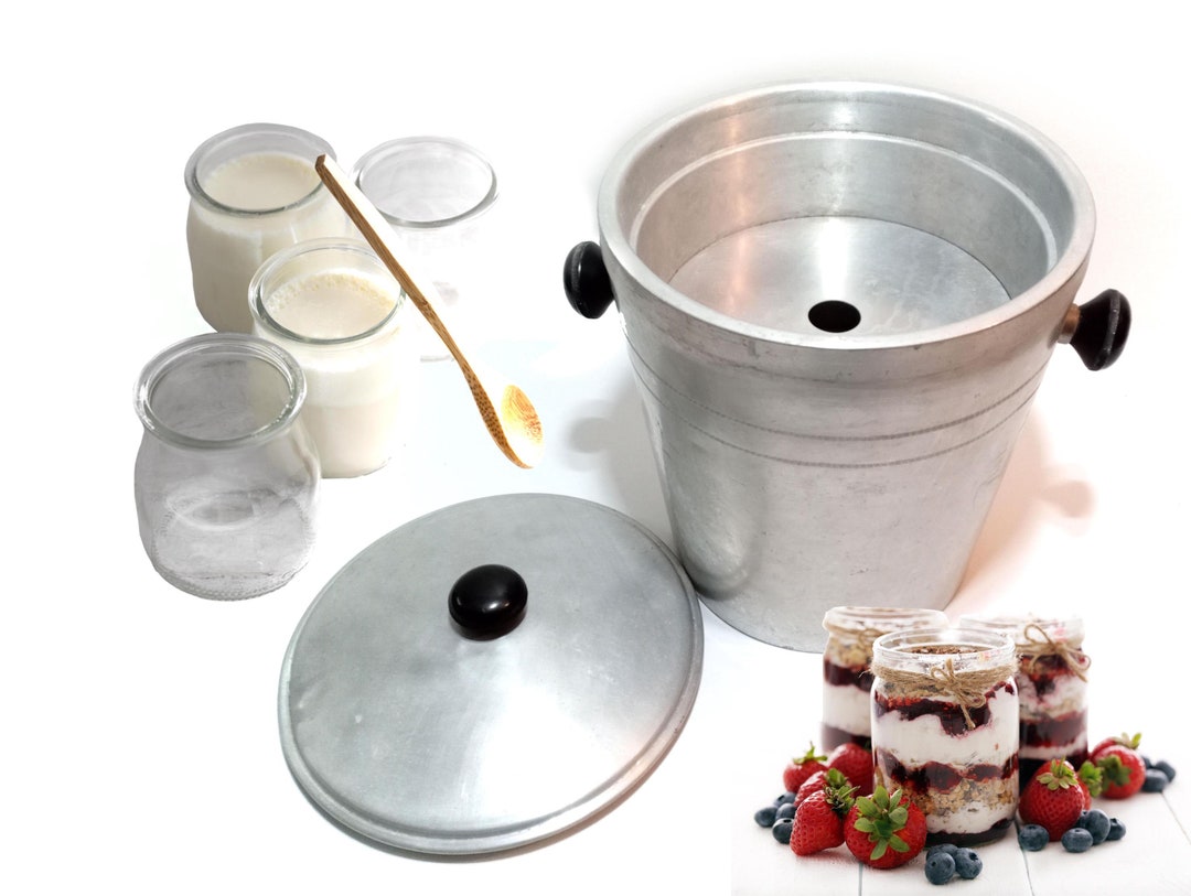 Old Aluminum Yogurt Maker 2 Levels and Bakelite Button Handles Presto ...