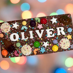 Personalised Name Chocolate Bar, Belgian Chocolate Slab, Stocking ...