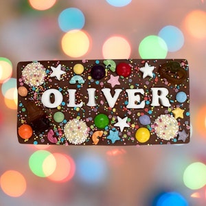 Personalised Name Chocolate Bar, Belgian Chocolate Slab, Stocking ...