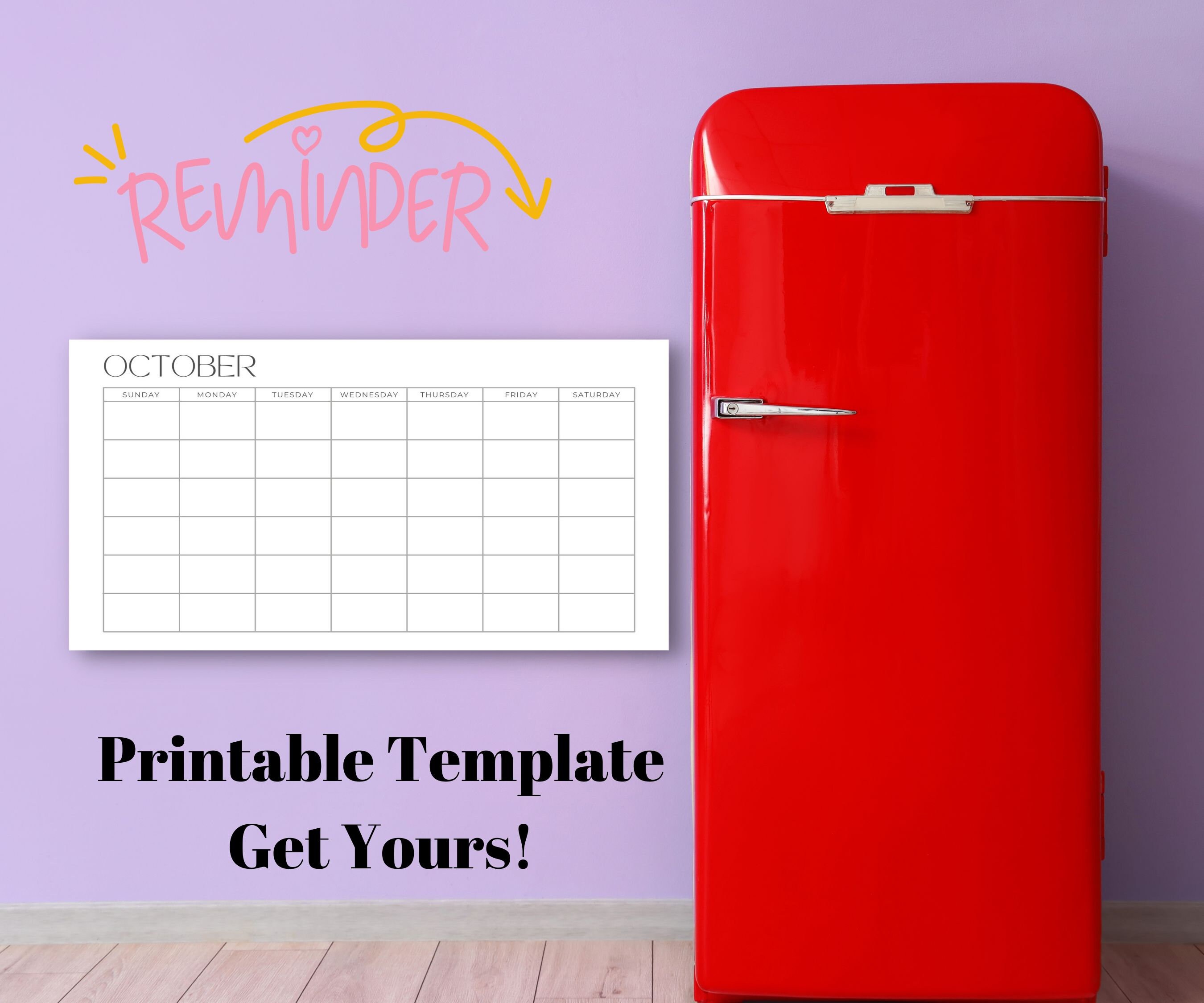 Monthly Calendar Landscape Printable Calendar Template - Etsy