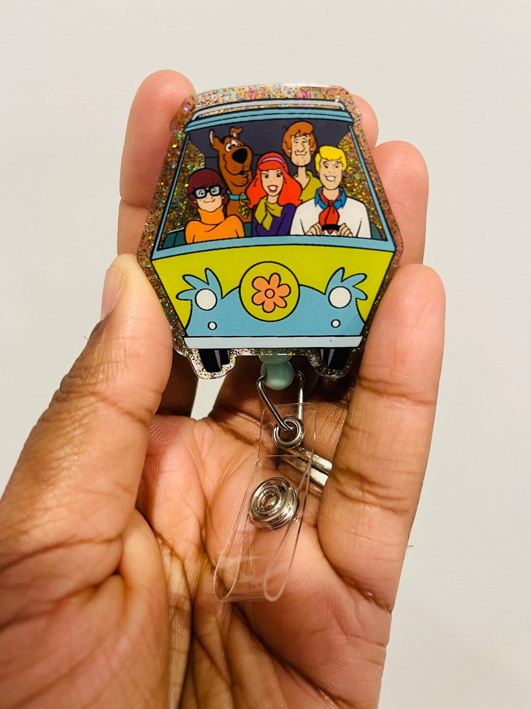 Vintage Van Badge Reel, Mystery Van, Machine Badge Holder, ID Holder ...