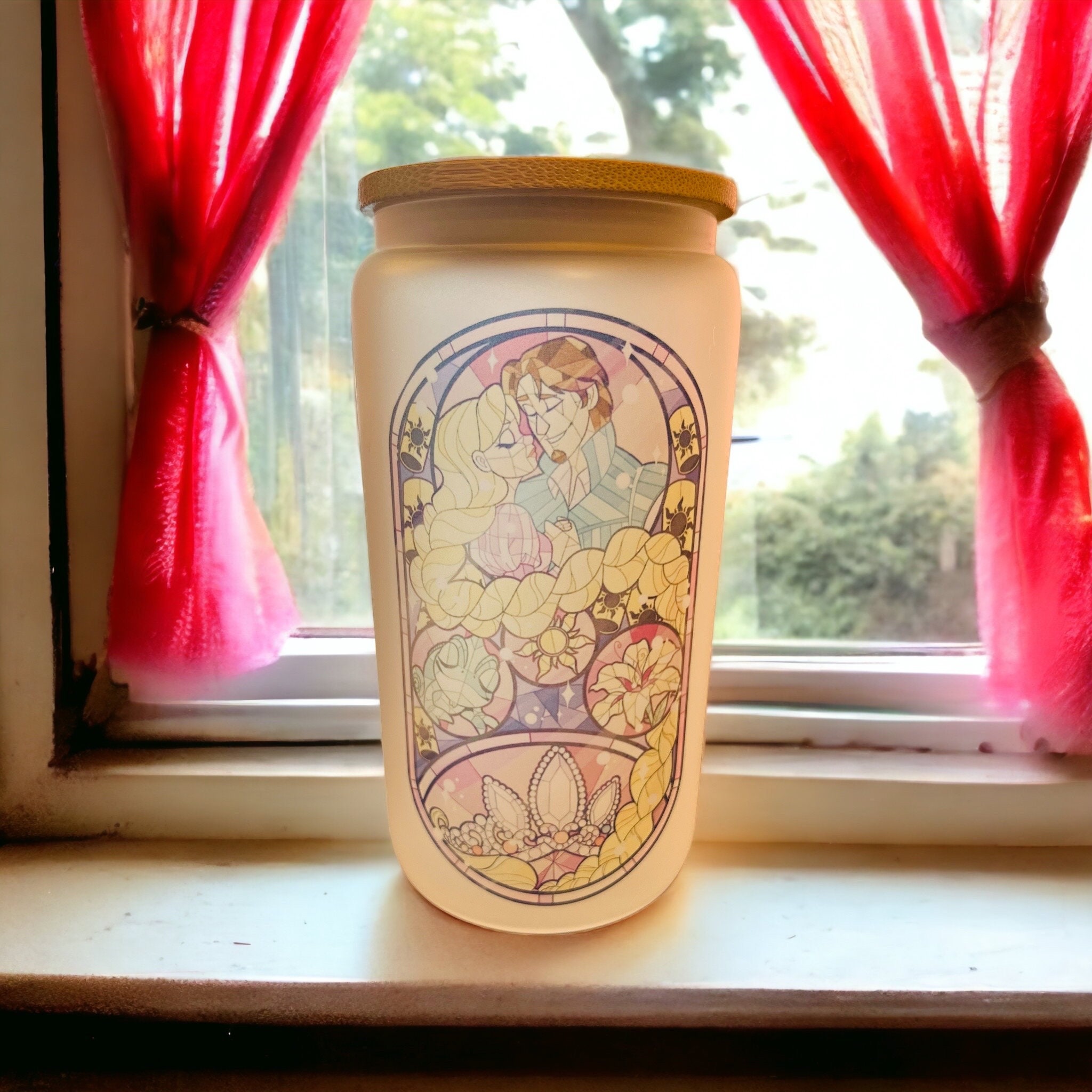 16oz Rapunzel Glass Can Tangled Rapunzel Glass Tumbler Iced - Etsy