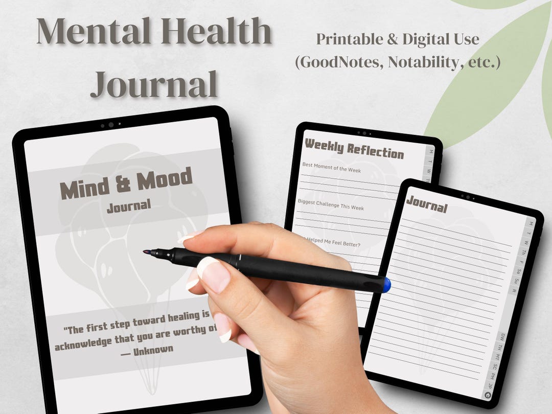 Printable Mental Health Journal | Self-care & Wellness Planner ...