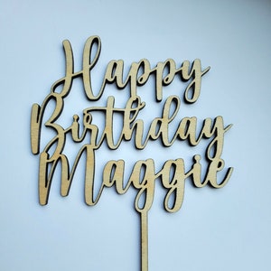 Happy Birthday Cake Topper Made With Wood - Etsy