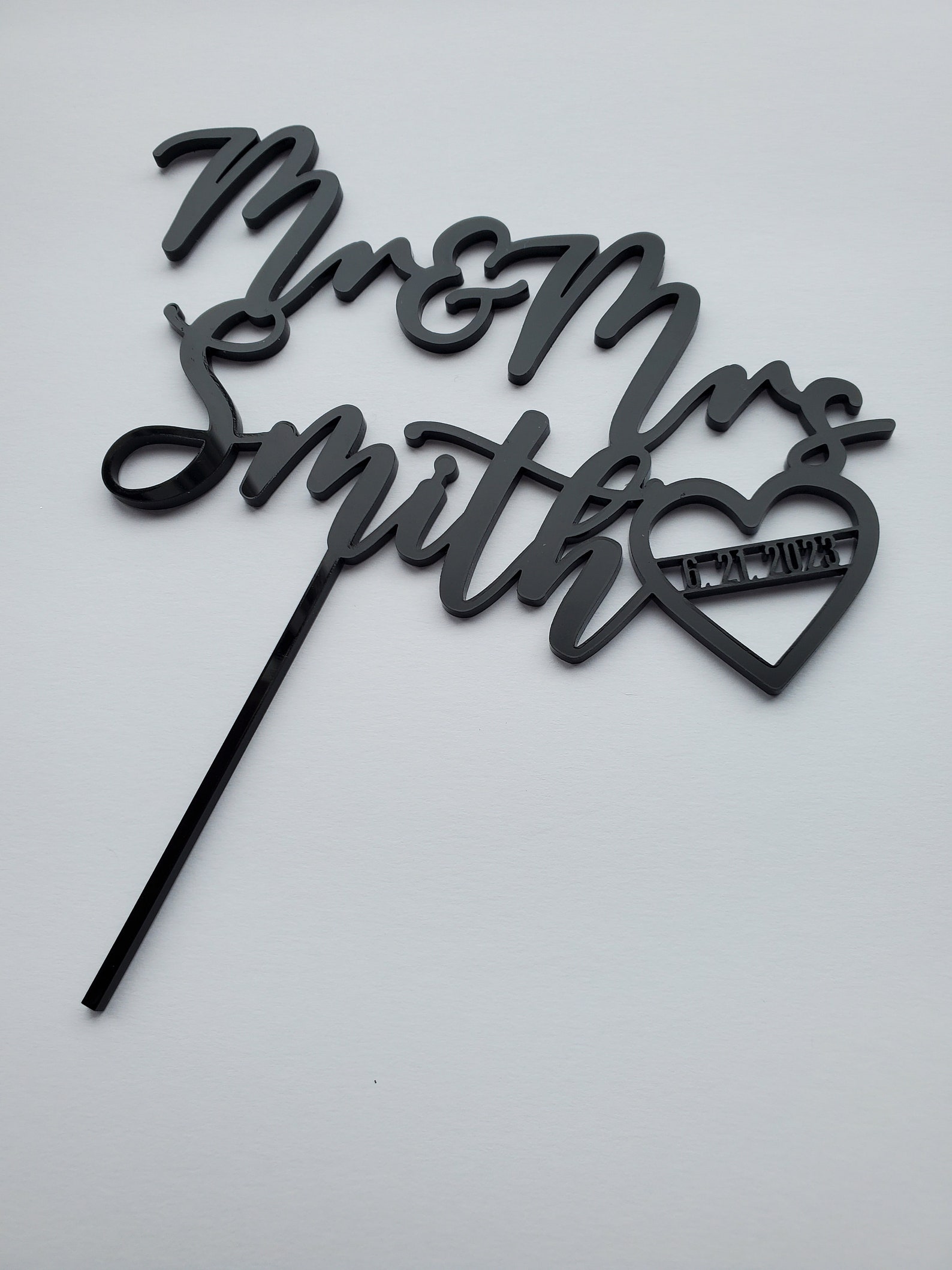 Wedding Cake Topper With Wedding Date - Etsy