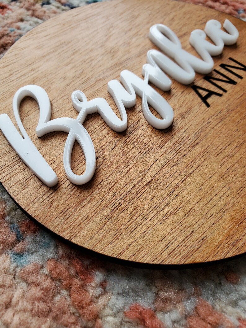 Baby Name Announcement Sign With White Acrylic for Name - Etsy