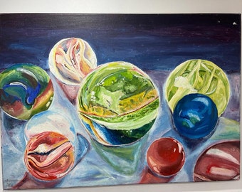 Hand Painted Marbles - Etsy