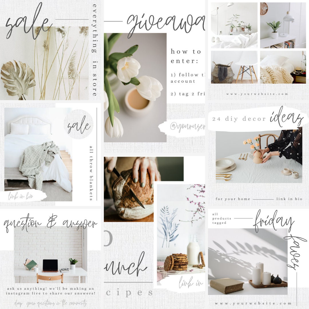 51 Aesthetic Minimal Instagram Templates Social Media Template Small ...