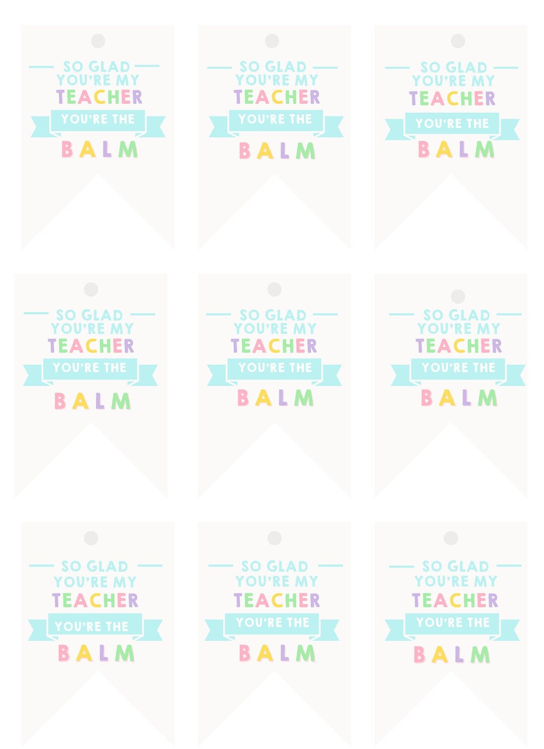 You're the BALM Chapstick Printable Card | Teacher Appreciation | NO ...