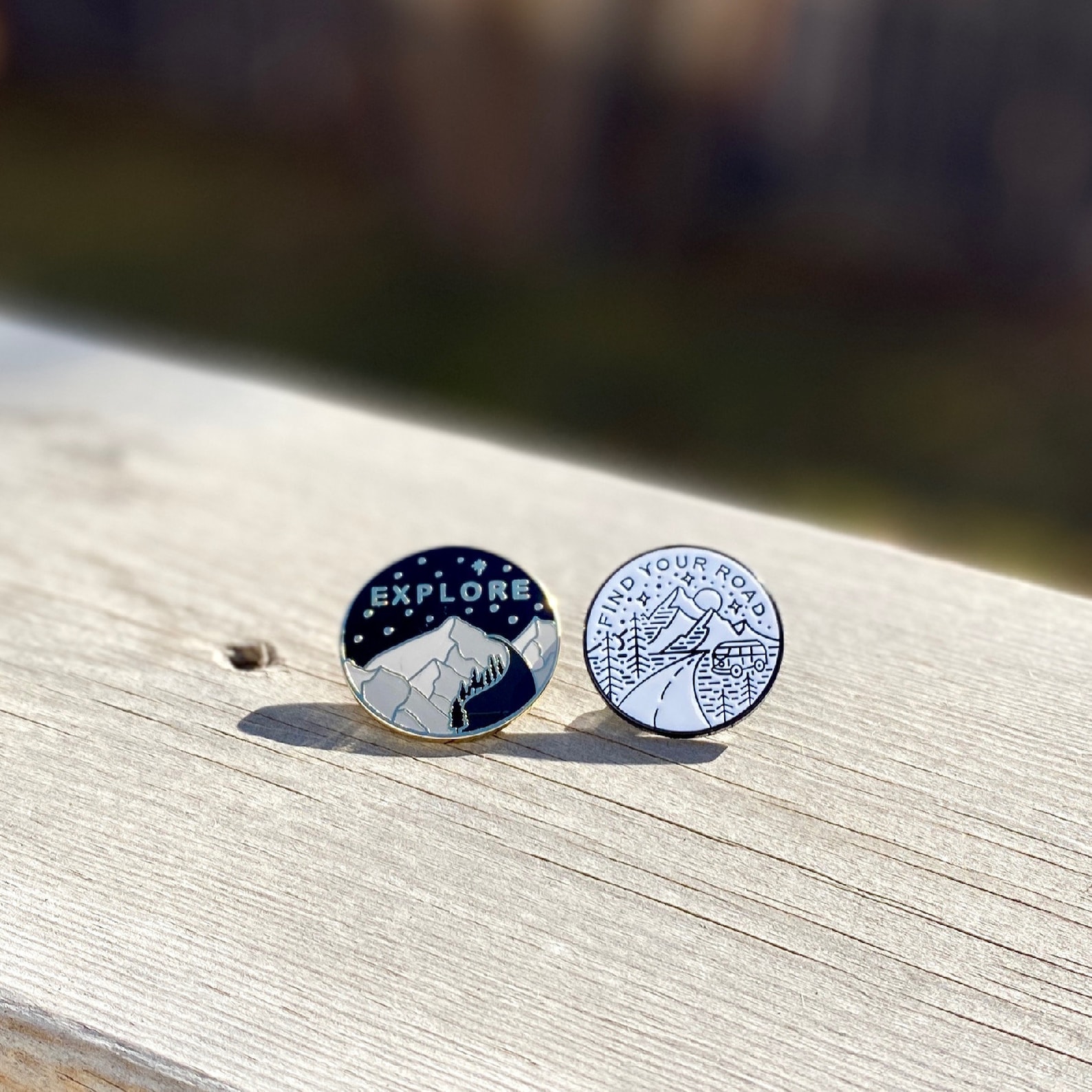Surprise Pack of 5 Enamel Pins Travel Explore Nature Mountain Landscape ...