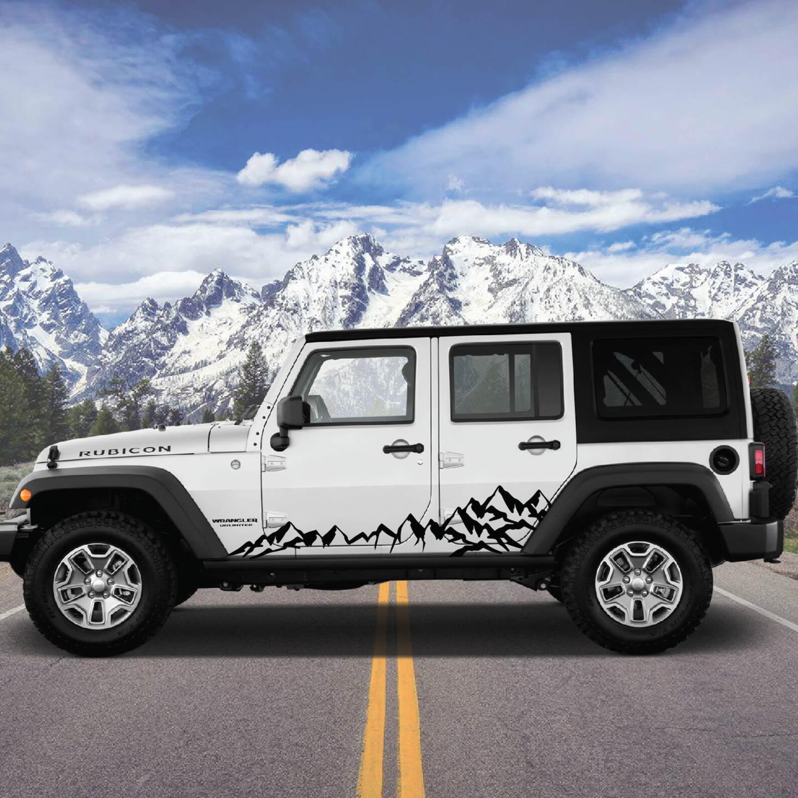 Mountain Landscape Decal Compatible for Jeep SUV Truck Car Vehicle ...