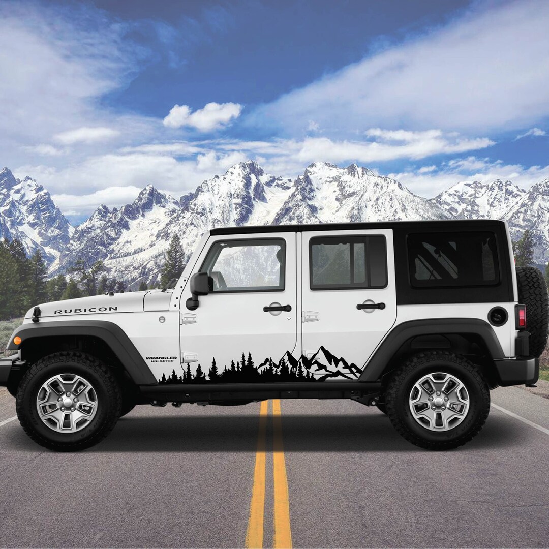 Mountain Forest Landscape Decal Compatible for Jeep SUV Truck Car ...