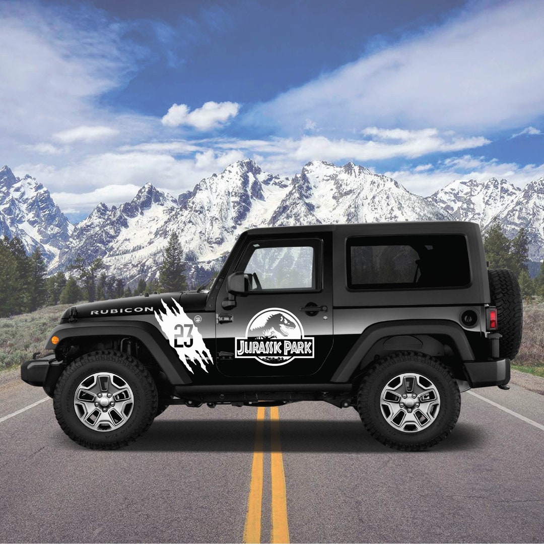 Custom 5 Piece Set Jurassic Park Colored Dinosaur Compatible for Jeep ...