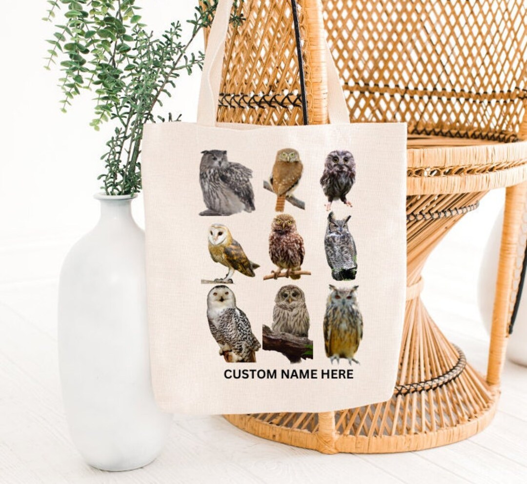 OWL Canvas Tote Bag Owl Bag Owl Lover Bag Bird Shopping Bag Owl Gift ...