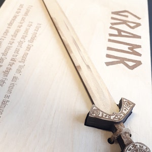 Gramr Bookmark, Sigurd's Sword Miniature, Balmung, Mothung, Wooden ...