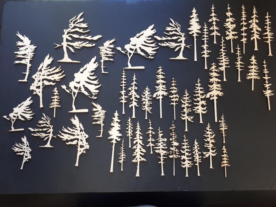 Northern Pines Tree Cutouts for Crafts 1/8 Baltic Birch Plywood Tree ...