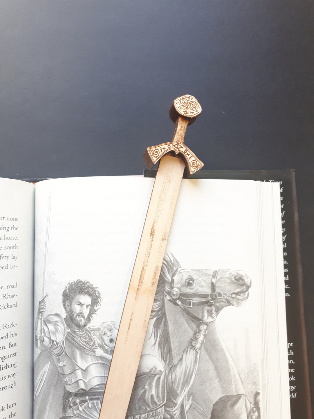 Gramr Bookmark, Sigurd's Sword Miniature, Balmung, Mothung, Wooden ...