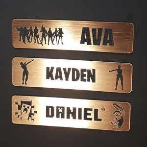 Gamer Kid's Room Name Plates Nameplates Door Plaques Themed Graphic and ...