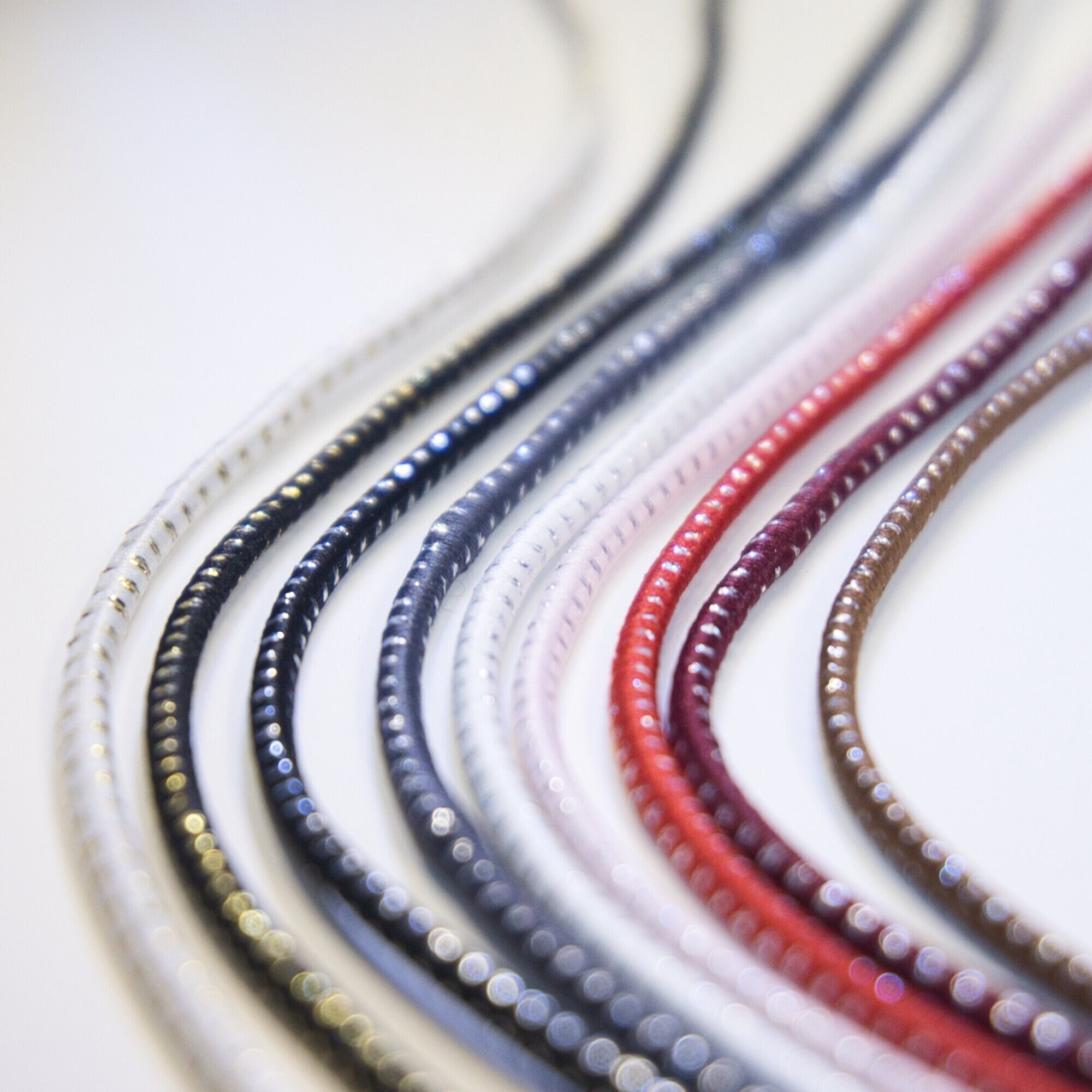 2 Mm Metallic / Glitter Round Elastic Cord Sewing - Elastic String ...