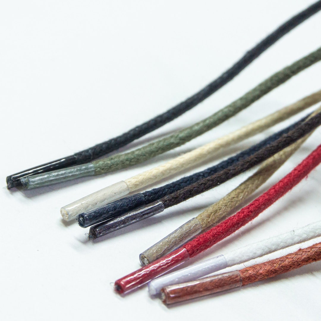 20 to 47 Inch (50 to 120 Cm) Round Waxed Cotton Shoe Laces (72 Pairs ...