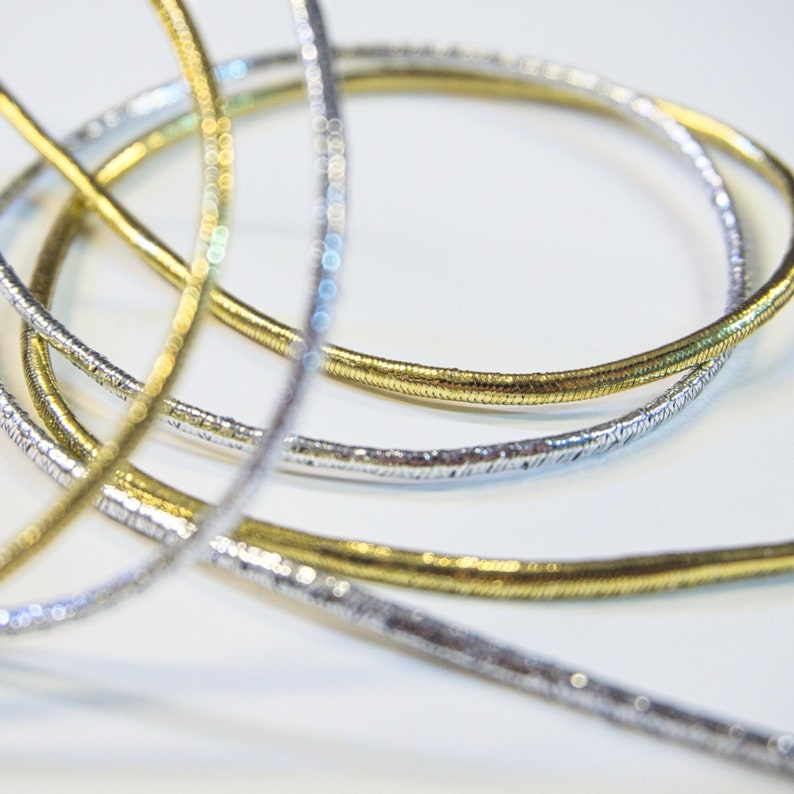 2 Mm Metallic / Glitter Round Elastic Cord Sewing - Elastic String ...