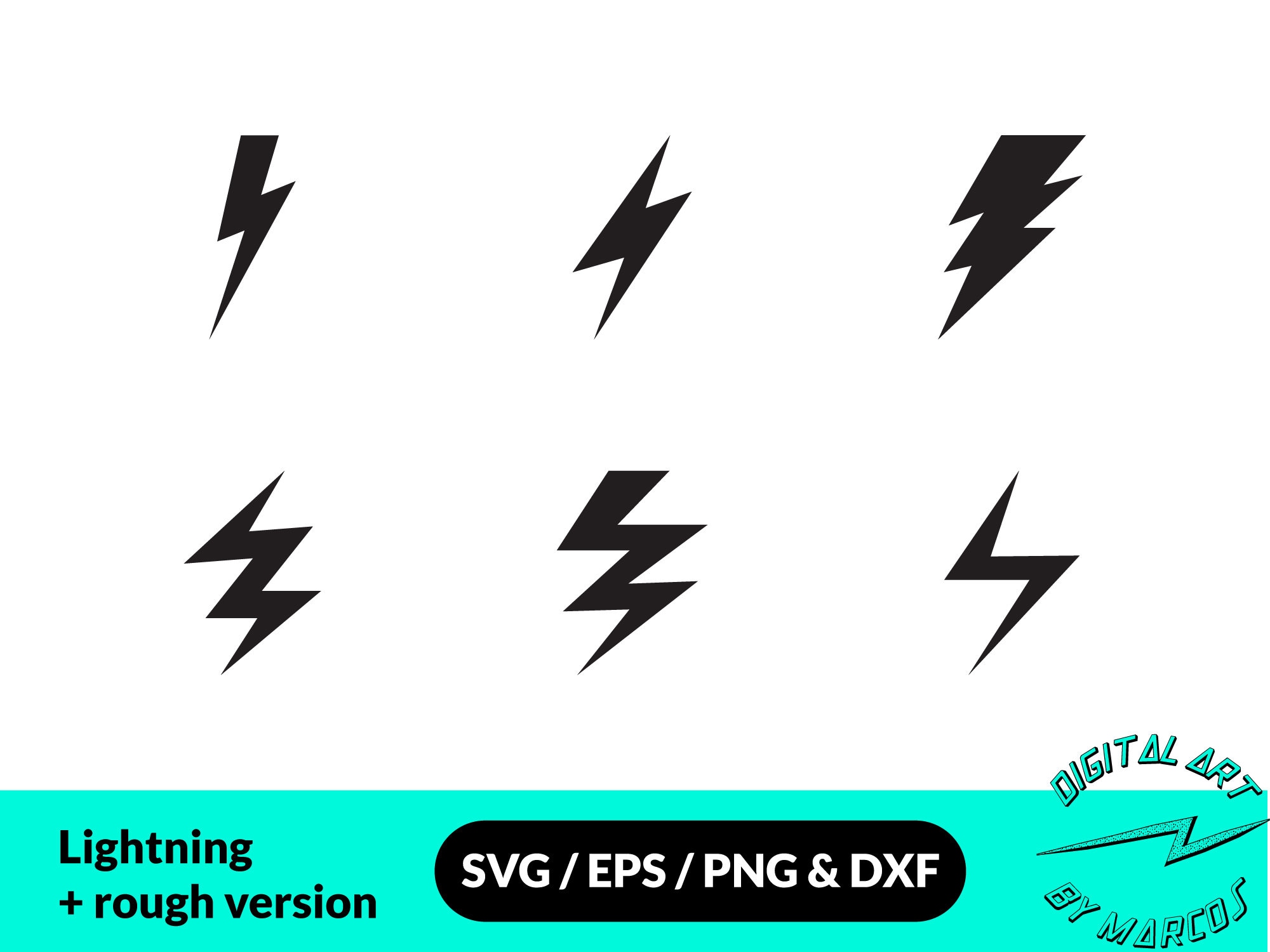 Lightning Bolts Bundle, SVG, PNG, JPG, Dxf, Commercial Use, Digital Cut ...