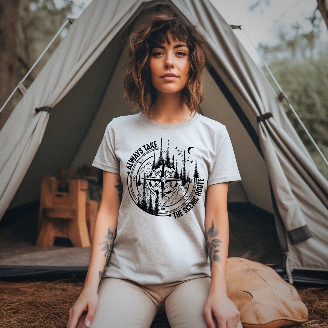 Always Take the Sceneic Route Shirt Country Shirt Mountain - Etsy