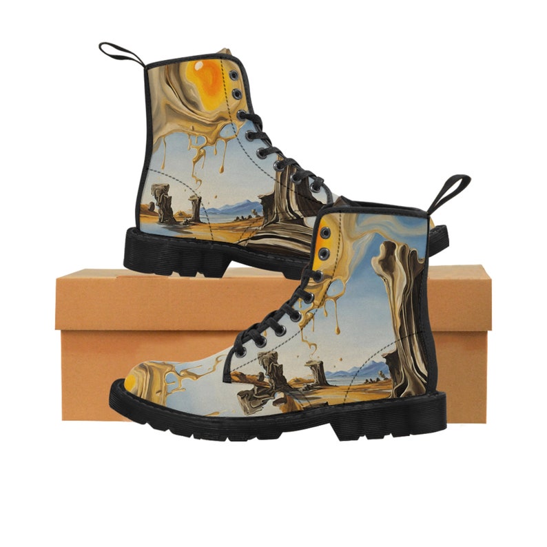 Salvador Dali Inspired Canvas Boots Dali Lover Boots Art Lover Gift ...
