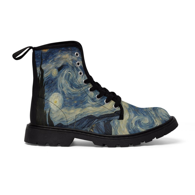 Vincent Van Gogh Starry Night Inspired Women's Canvas Boots Art Lover ...