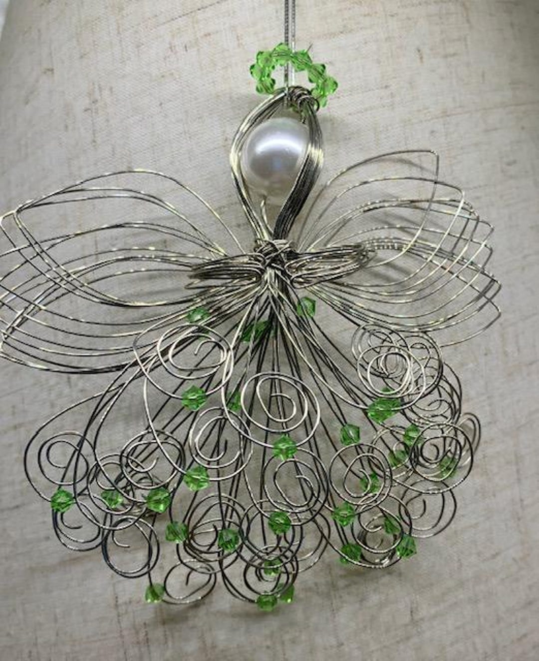 Silver August Birthstone Angel Ornament - Peridot Guardian Angel ...