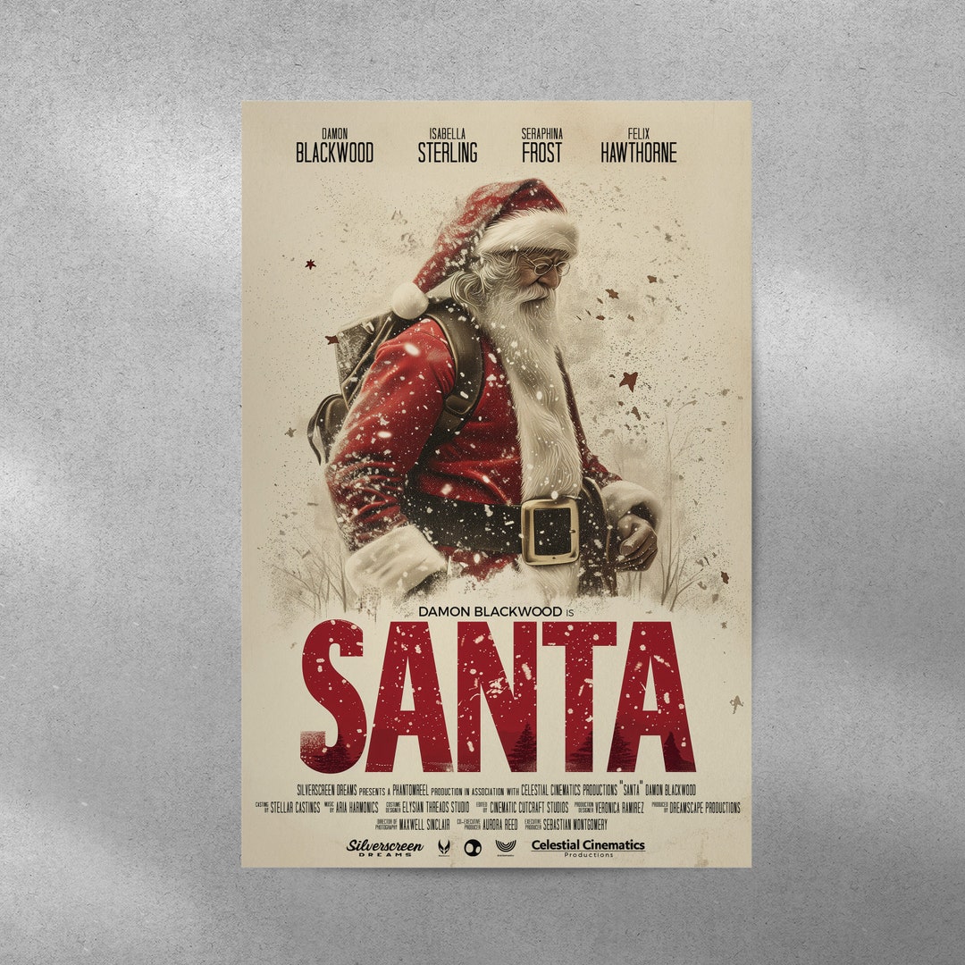 Movie Poster santa DIGITAL DOWNLOAD A3 Posters - Etsy