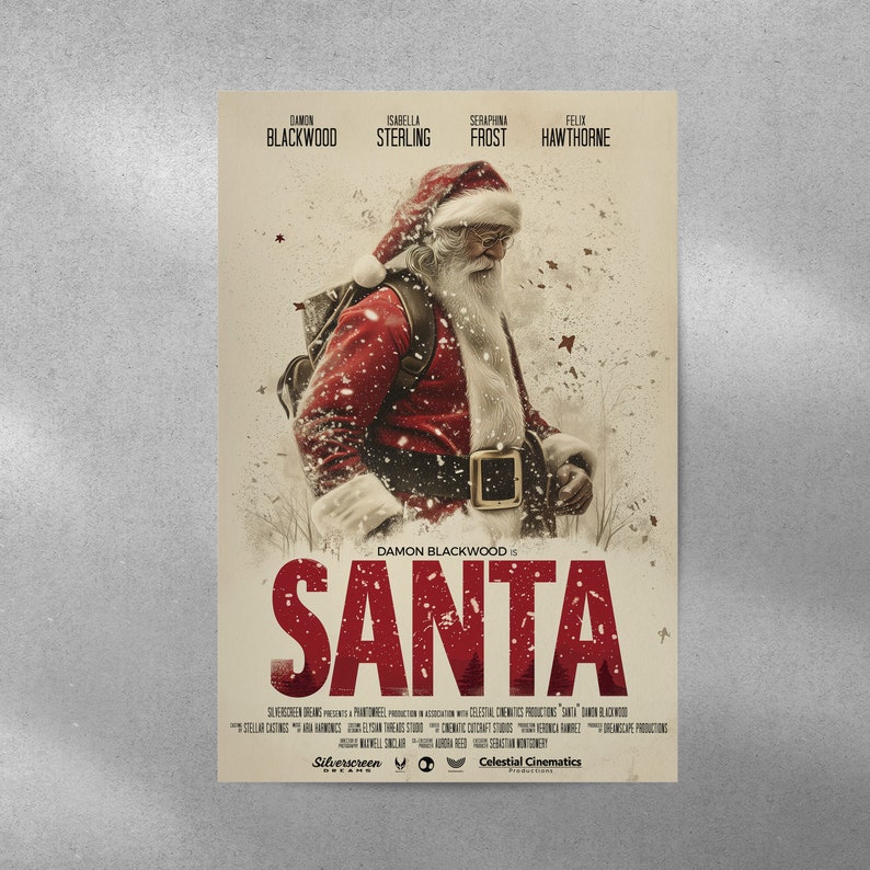 Movie Poster santa DIGITAL DOWNLOAD A3 Posters - Etsy
