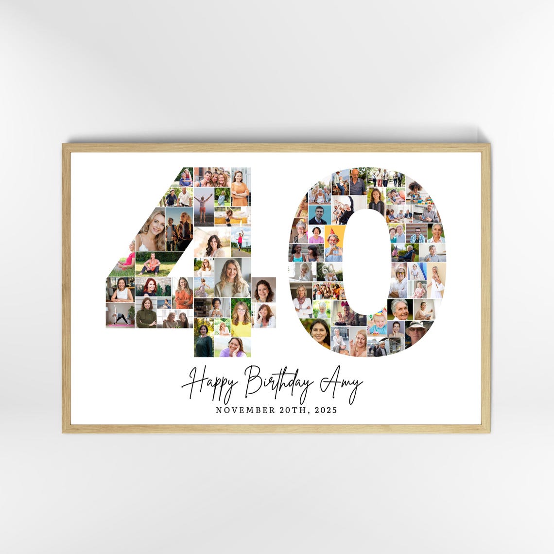 40th Birthday Photo Collage Template, Number 40 Collage, 40th Collage ...