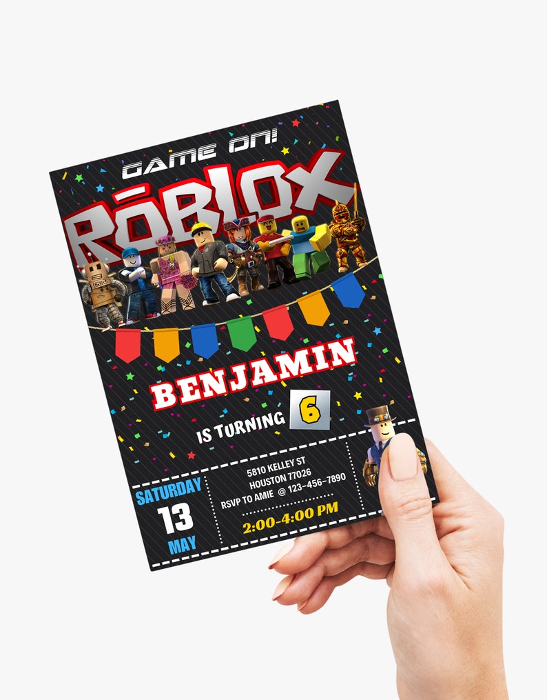 Roblox Invitation Roblox Invite Game Party Roblox Boys - Etsy Canada