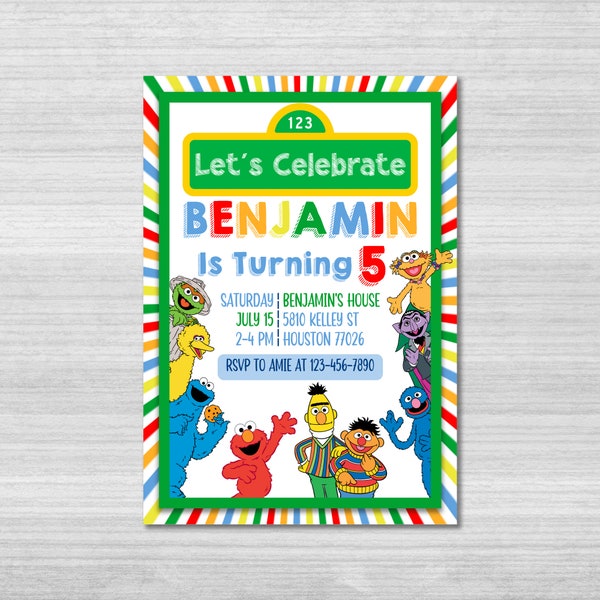 Sesame Street Invite - Etsy
