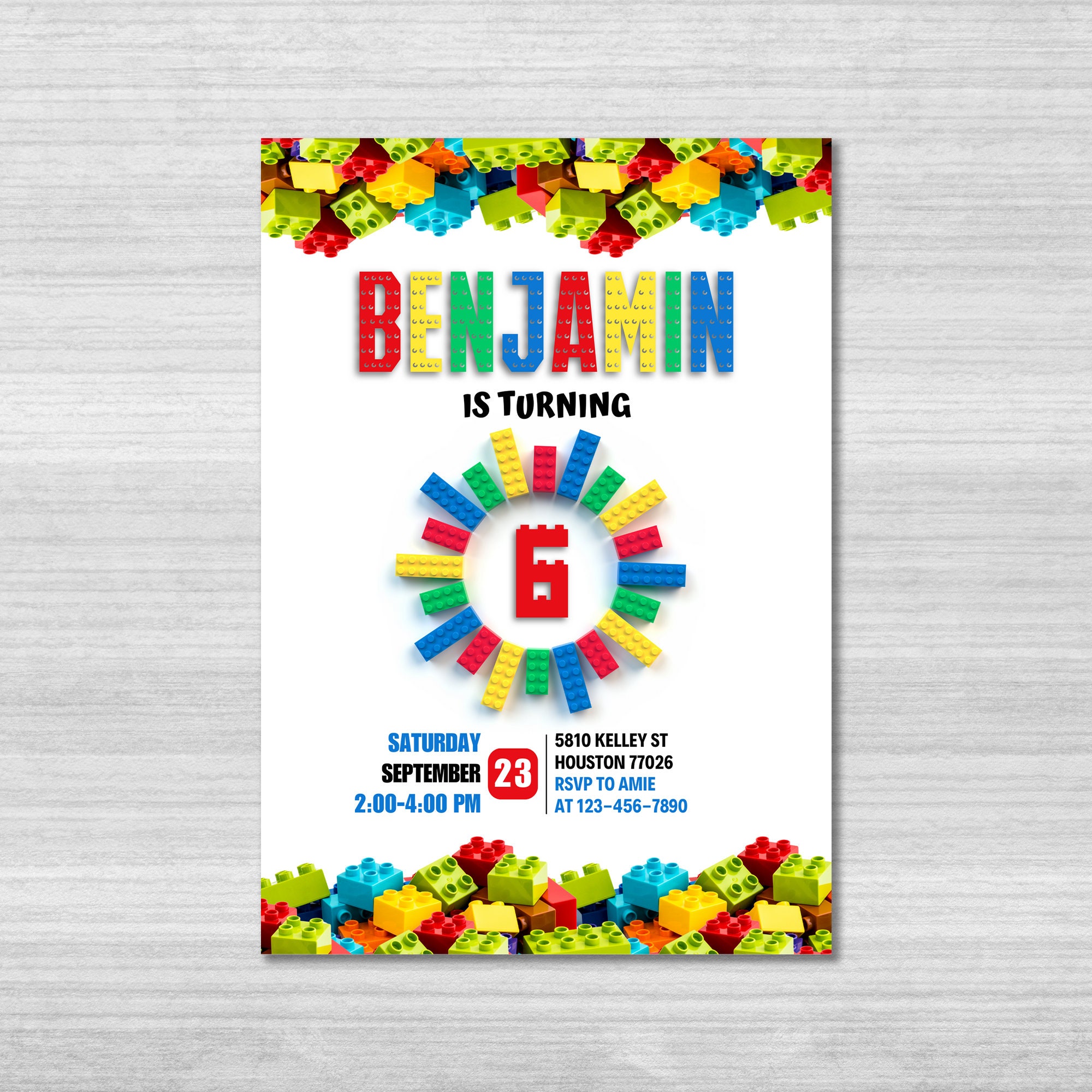 Building Blocks Birthday Invitation Template, Building Blocks ...