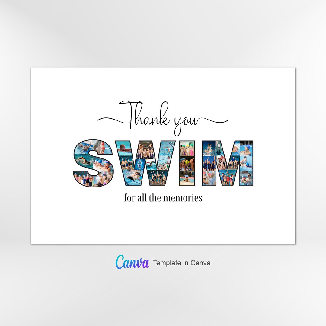 Swim Photo Collage Template, Swim Photo Collage, Swim Collage Template ...