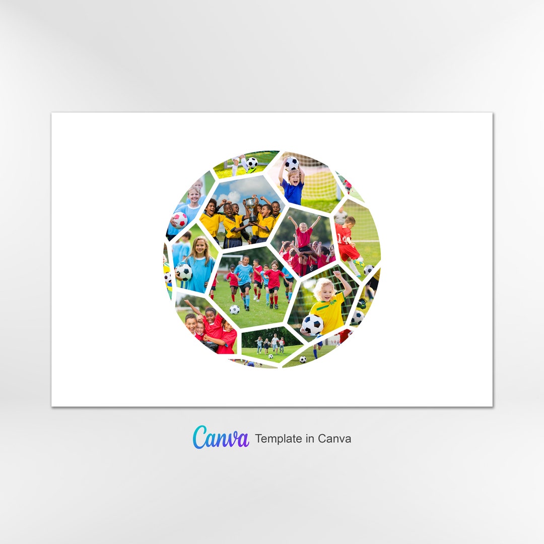 Soccer Photo Collage Template, Sports Photo Collage, Soccer Collage ...