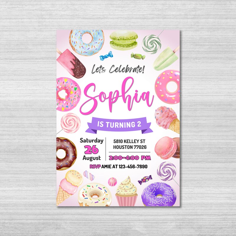Donut Invitation - Etsy