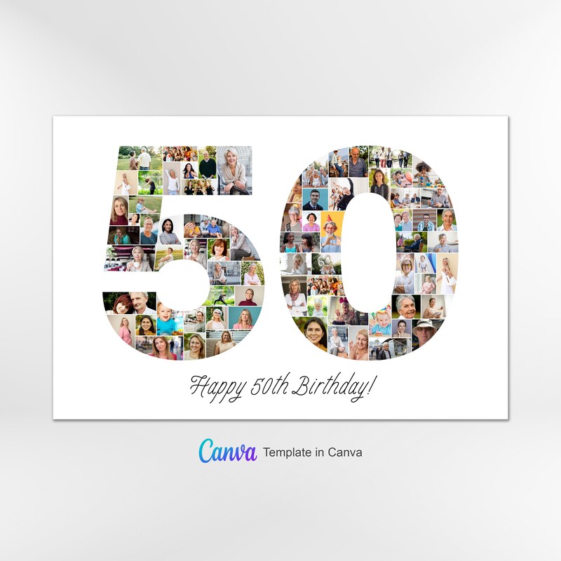 50th Birthday Photo Collage - Etsy