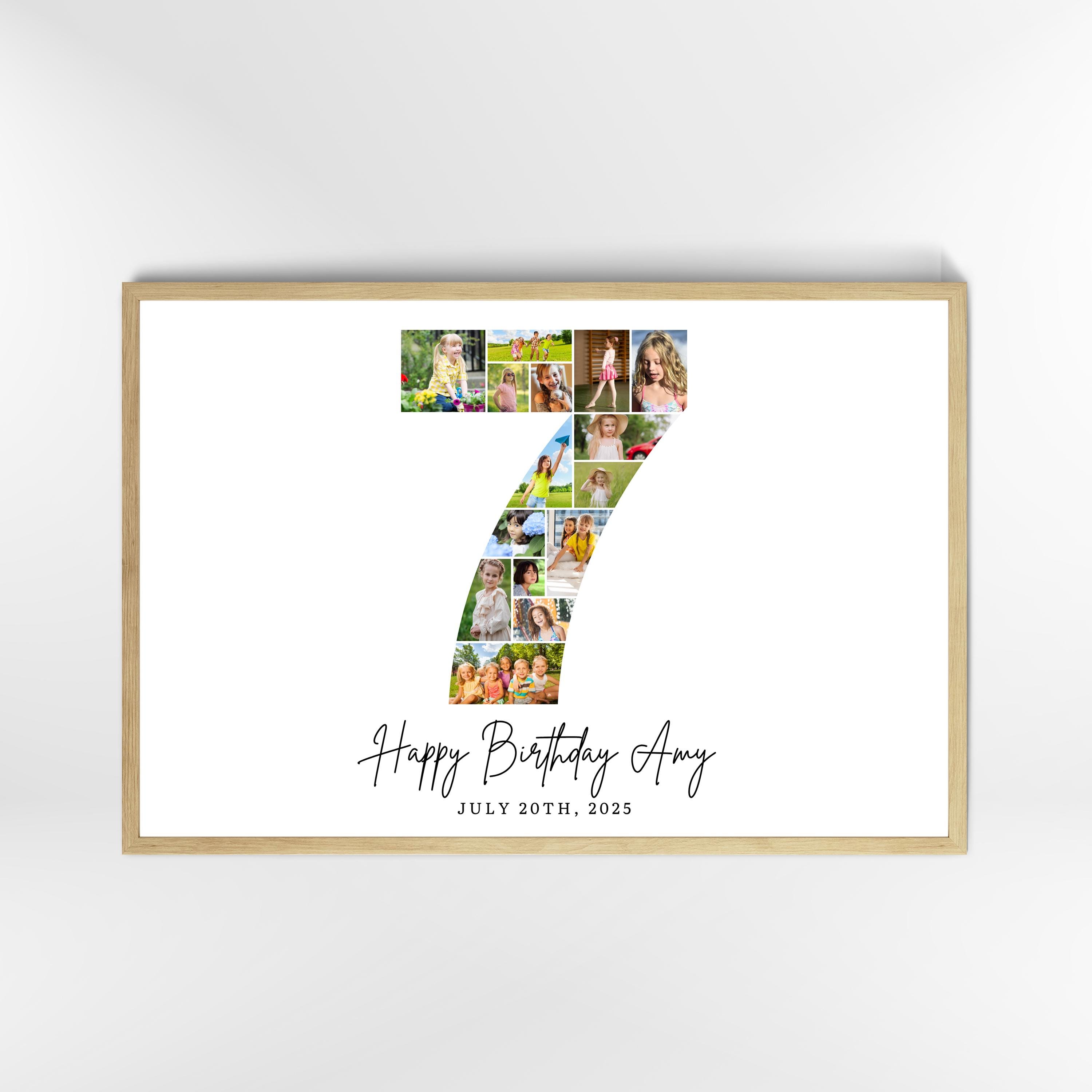 7th Birthday Photo Collage Template, Number 7 Collage, 7th Collage ...