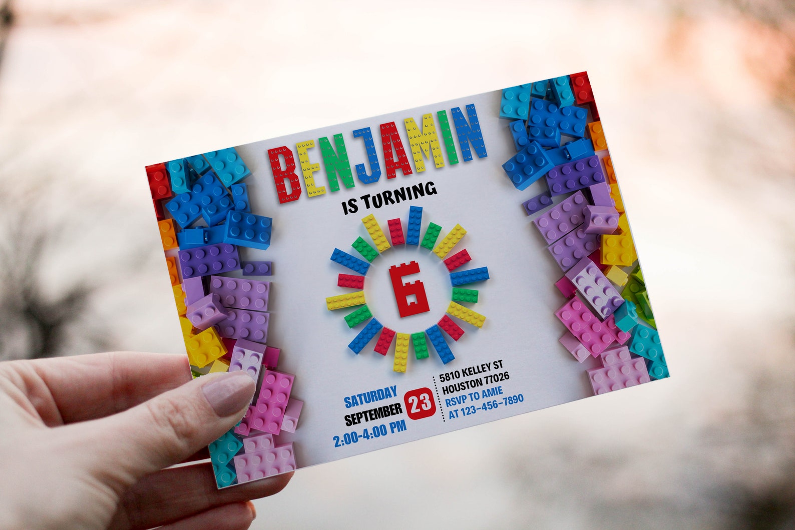 Building Blocks Birthday Invitation Template, Building Blocks ...