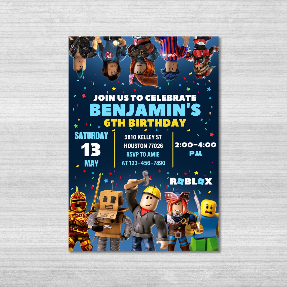 Roblox Invitation Roblox Invite Game Party Roblox Boys - Etsy Canada