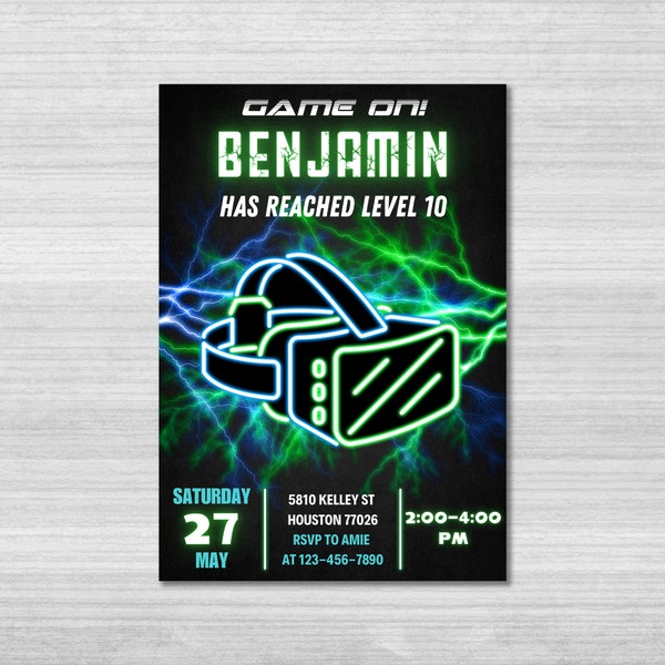 Vr Boys Birthday Party Invitation - Etsy